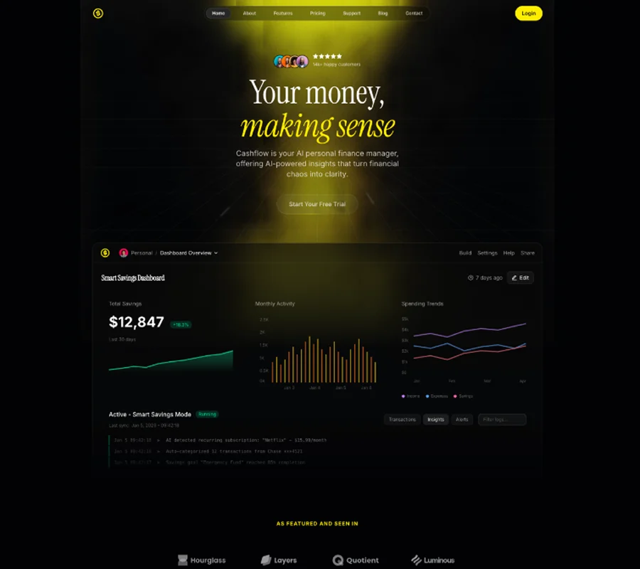 Free Tailwind HTML Fintech Template